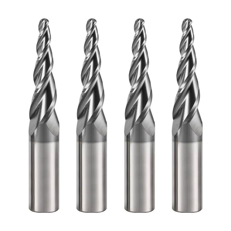 Tapered end mills | Solid carbide 2 flute tapered ball nose end mill