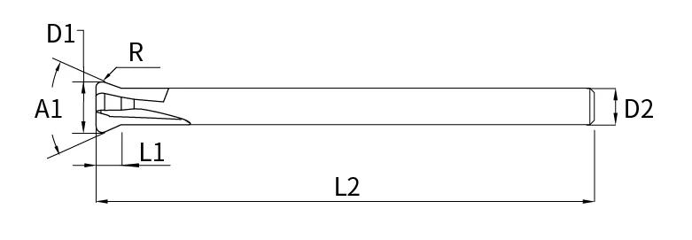 Custom Dovetail End Mills - Radius Shank - Corner Radius